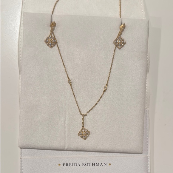 Freida Rothman | Jewelry | Freida Rothman Gold Clover Filigree Necklace ...